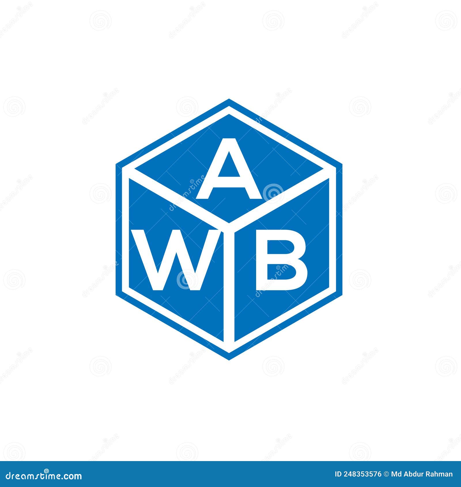 AWB Letter Logo Design On Black Background. AWB Creative Initials ...