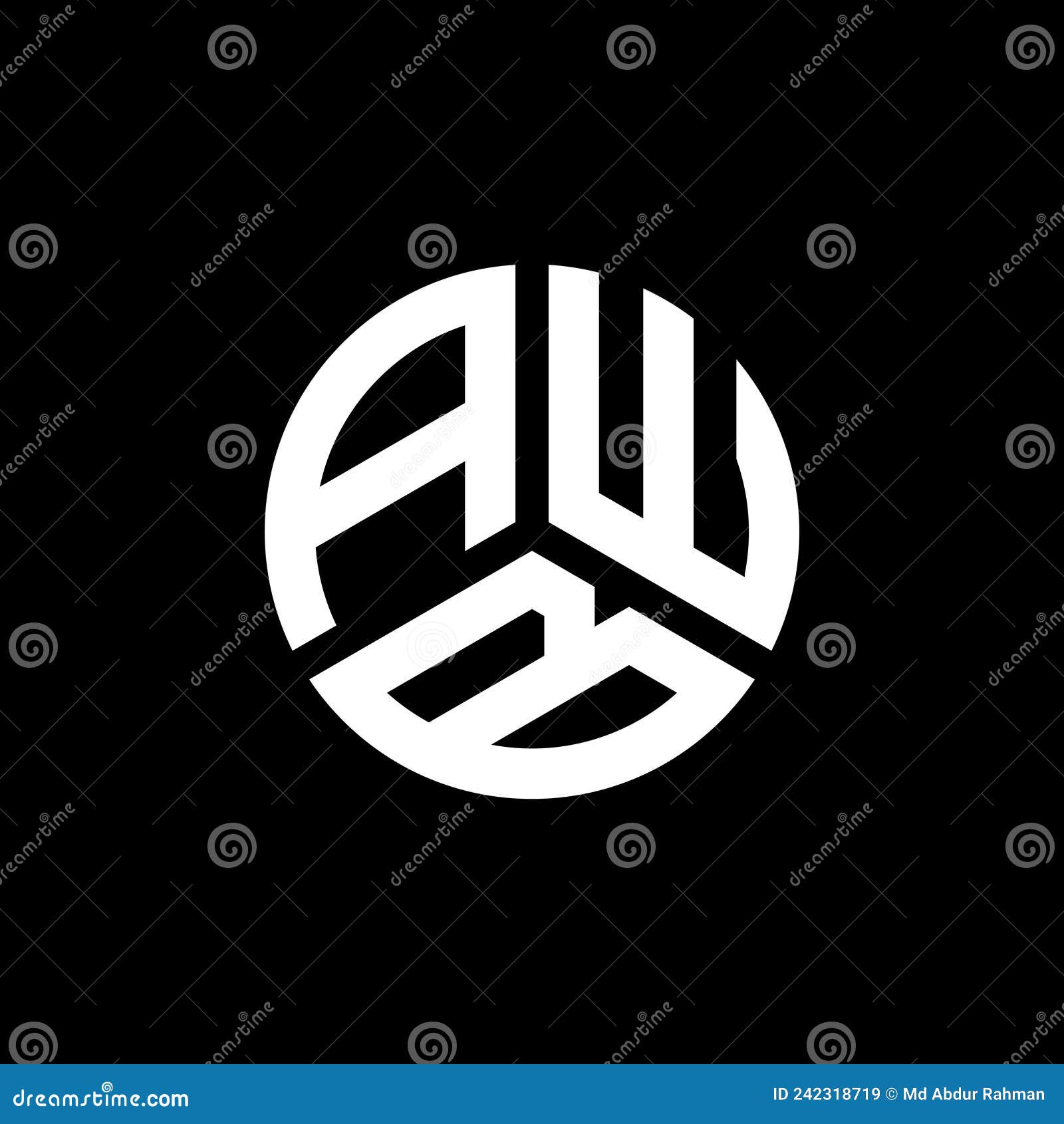 AWB Letter Logo Design On White Background. AWB Creative Initials ...