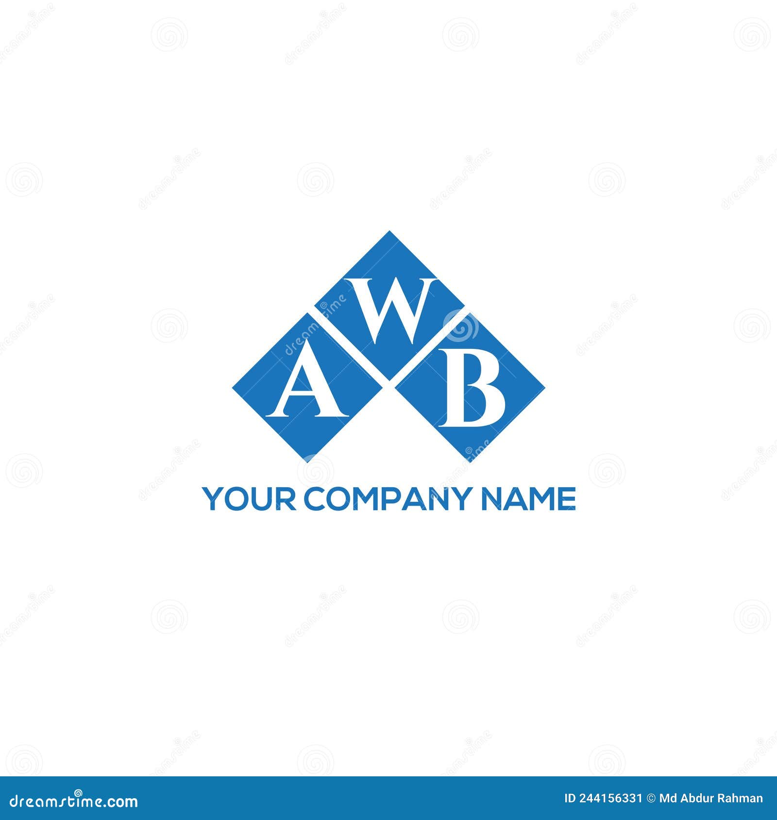 AWB Letter Logo Design On White Background. AWB Creative Initials ...