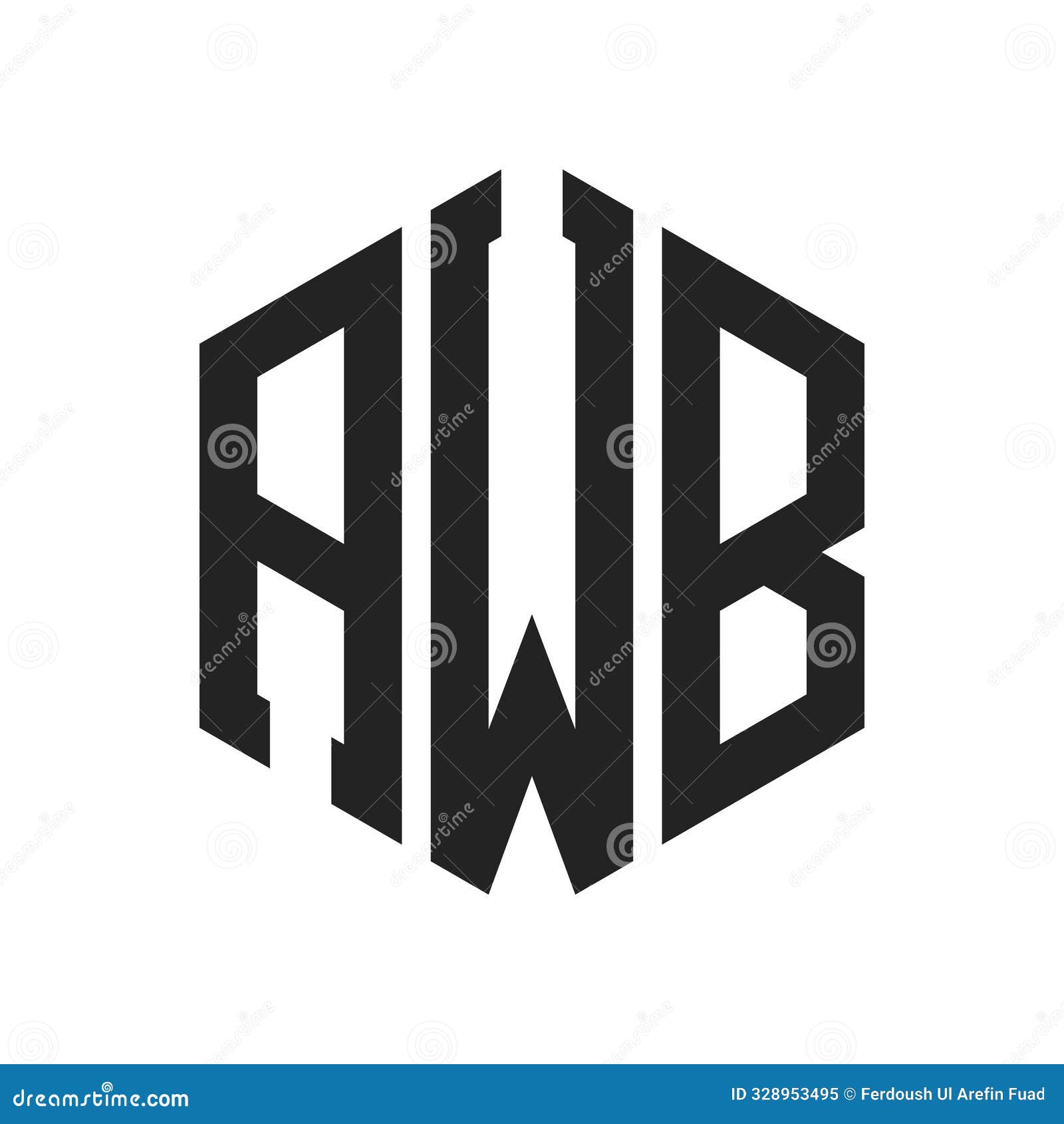 AWB Logo Design. Initial Letter AWB Monogram Logo Using Hexagon Shape ...