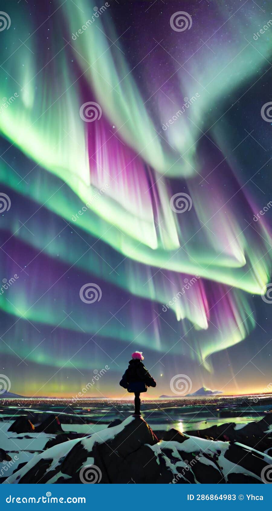 Awe-Inspiring Aurora Borealis Dancing Across Arctic Sky Stock ...