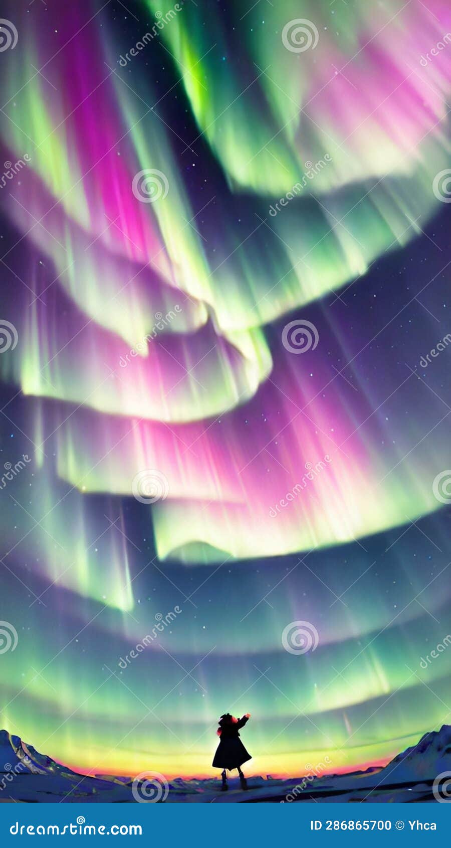 Awe-Inspiring Aurora Borealis Dancing Across Arctic Sky Stock ...