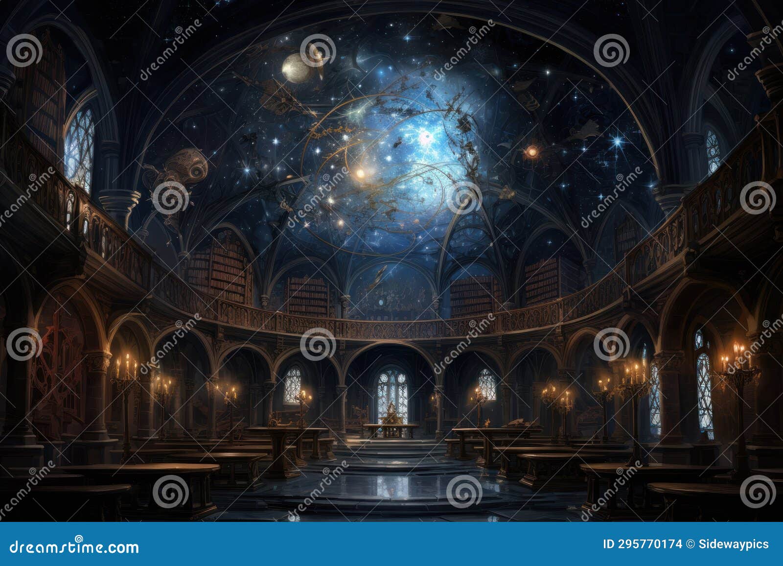 Ancient Celestial Libraries - Generative AI Stock Illustration ...