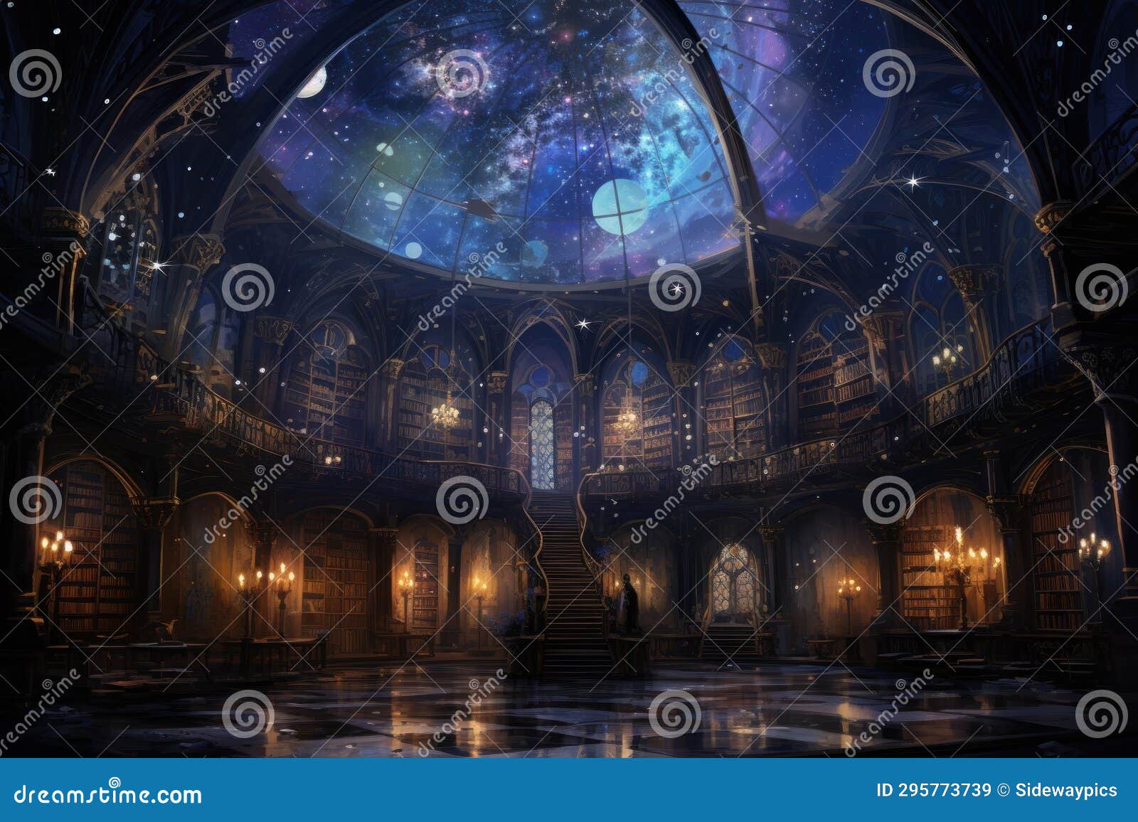 Ancient Celestial Libraries - Generative AI Stock Illustration ...