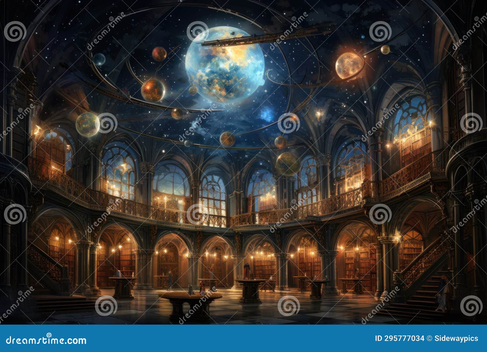 Ancient Celestial Libraries - Generative AI Stock Illustration ...
