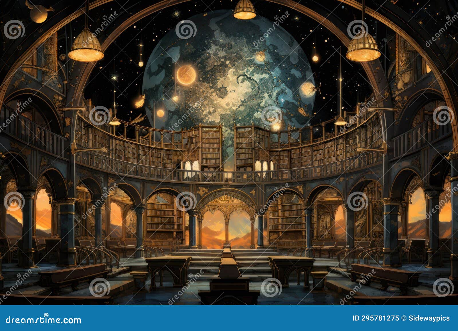 Ancient Celestial Libraries - Generative AI Stock Illustration ...