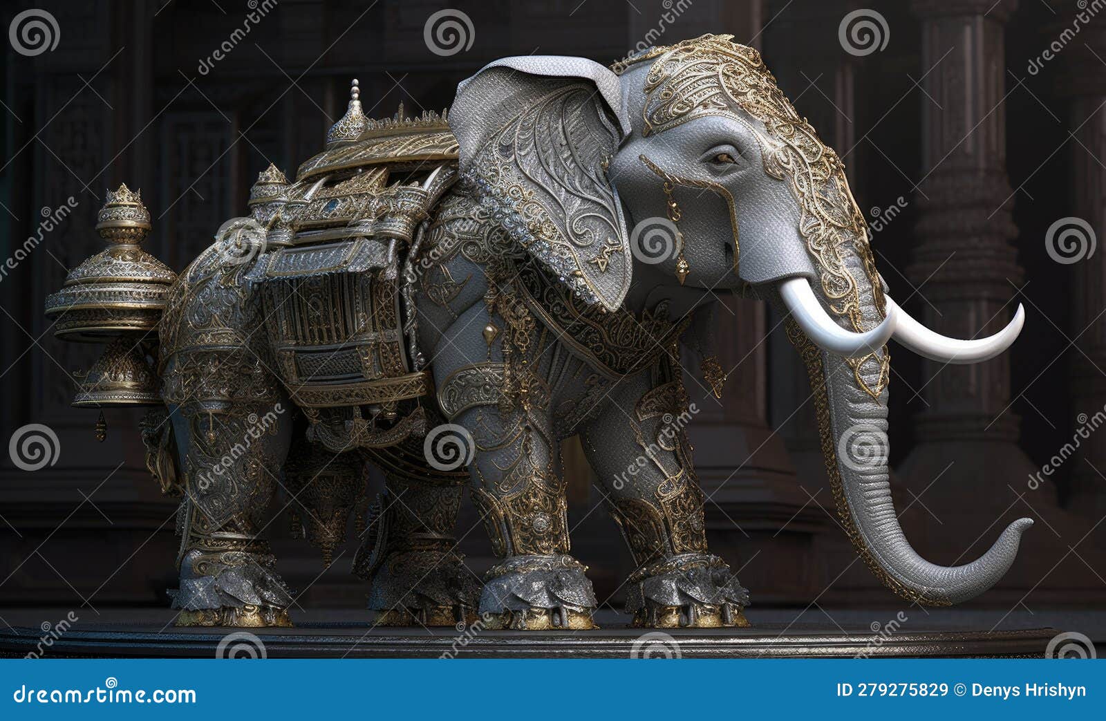 An Awe-inspiring Sight an Anthropomorphic Elephant Adorned in ...