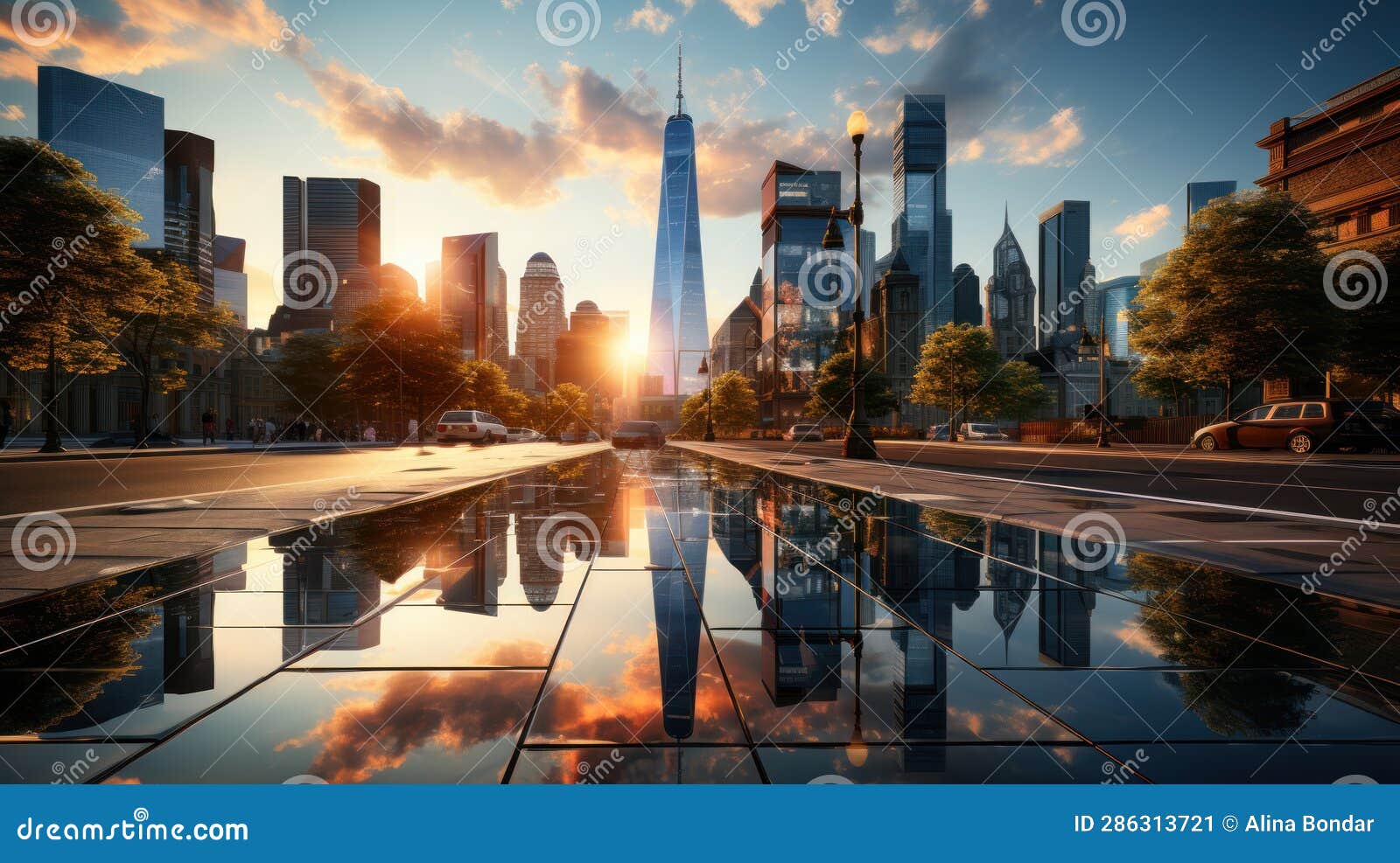 Awe-inspiring Skyscraper: Touching Clouds. Created with Generative AI Stock Illustration ...