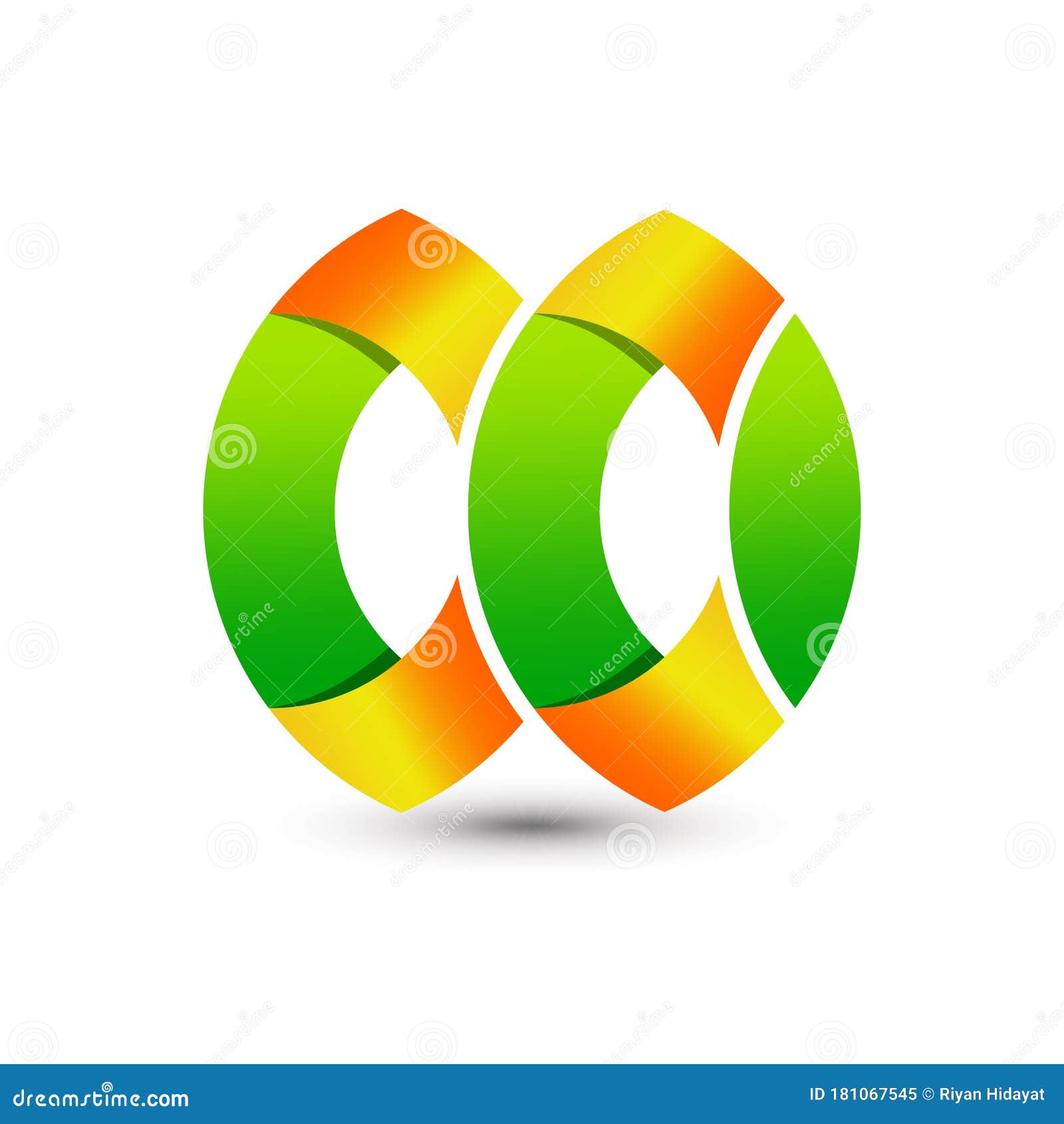 Awesome Abstract Gradient Letter CC Leaf Logo Design Template Premium ...