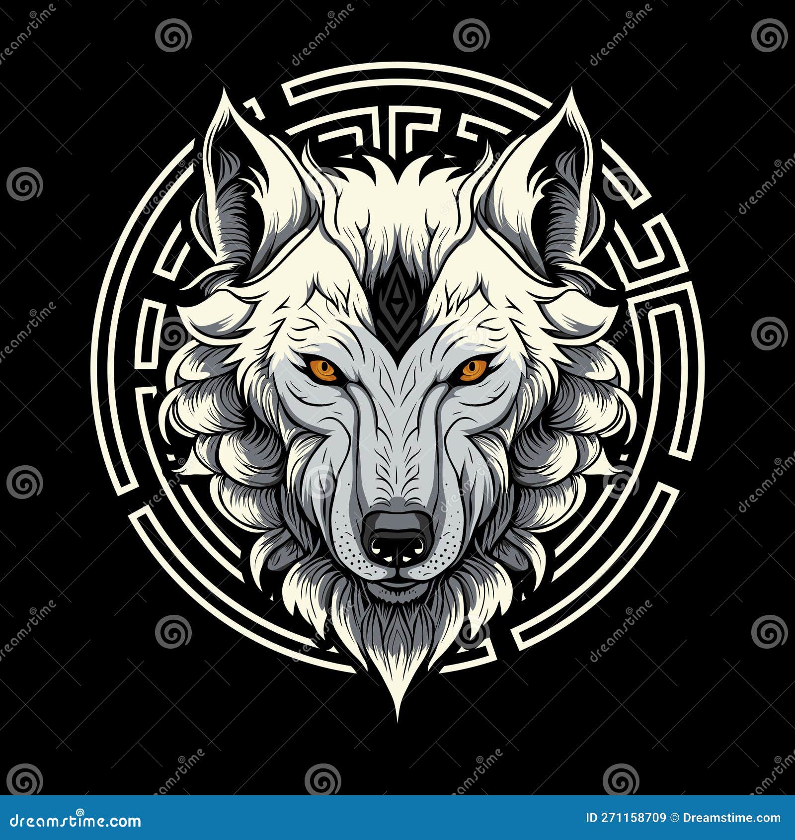 Awesome Angry Wolf Logo Design Stock Vector - Illustration of sport ...