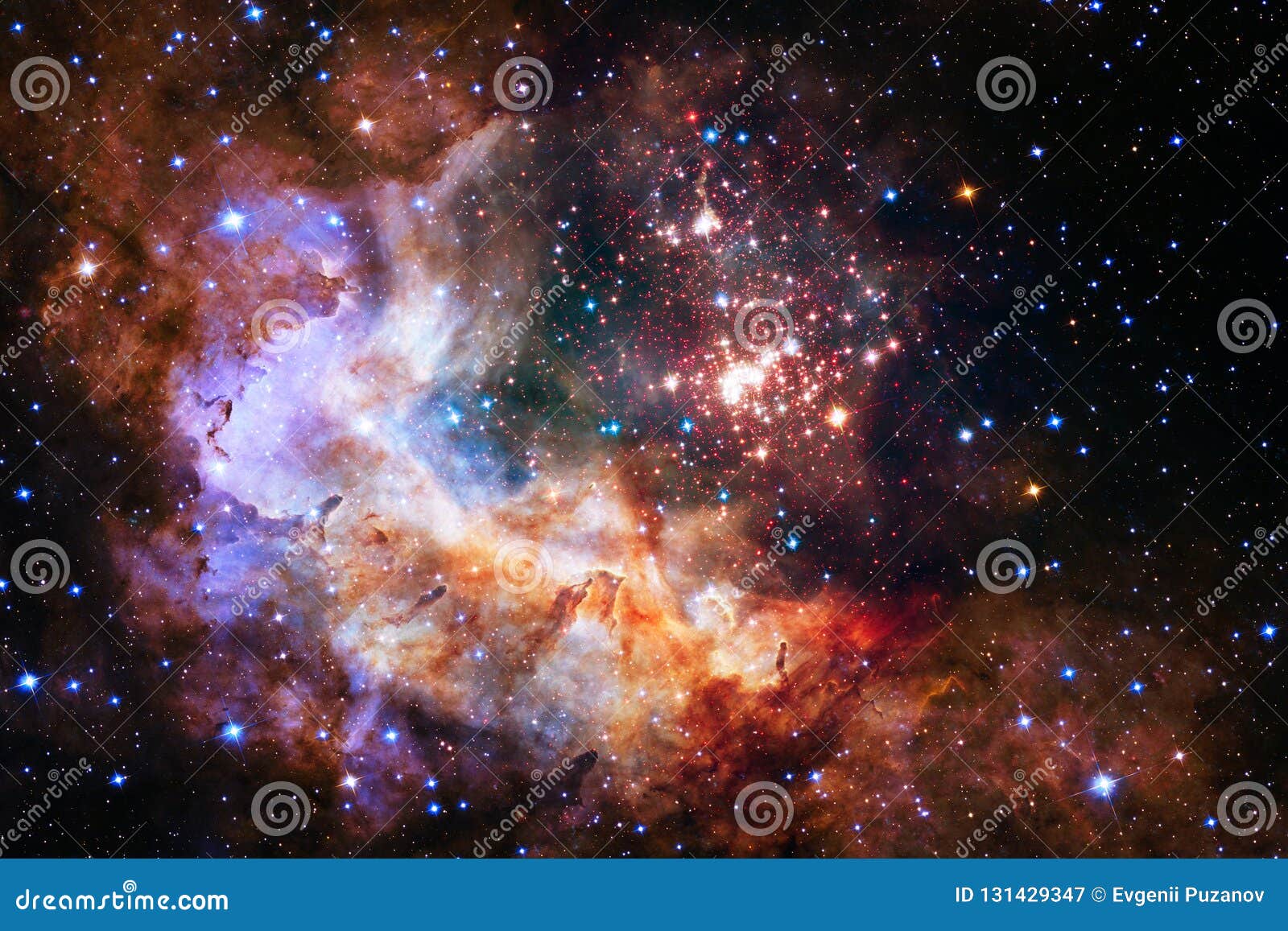 Awesome Beautiful Nebula Somewhere in Outer Space. Elements of this ...