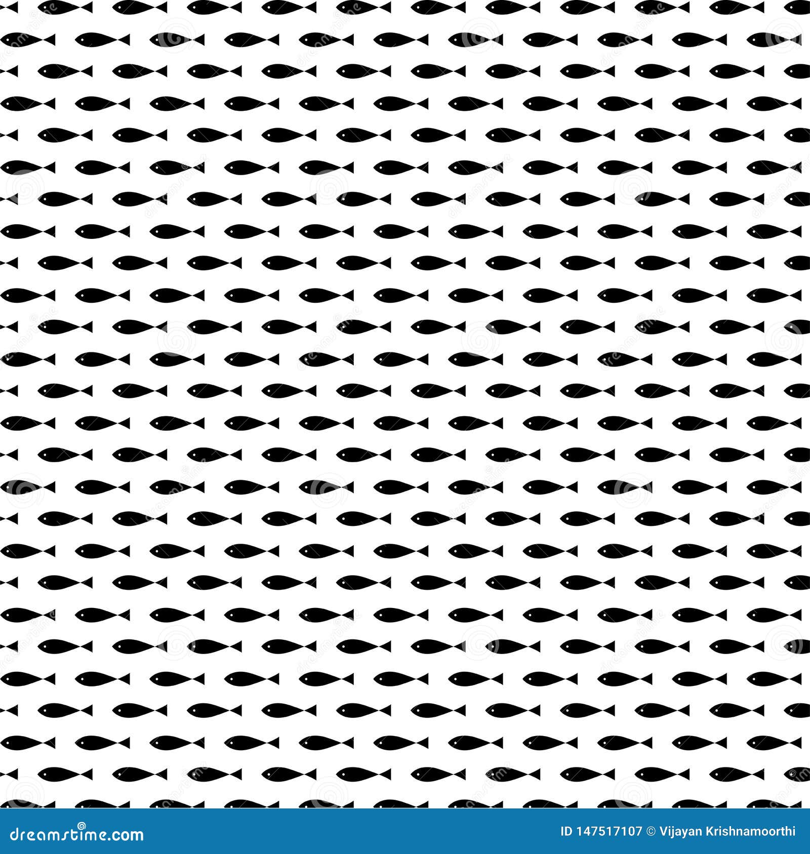 Beautiful Black Fish Seamless Pattern Vector Stock Image - Illustration ...