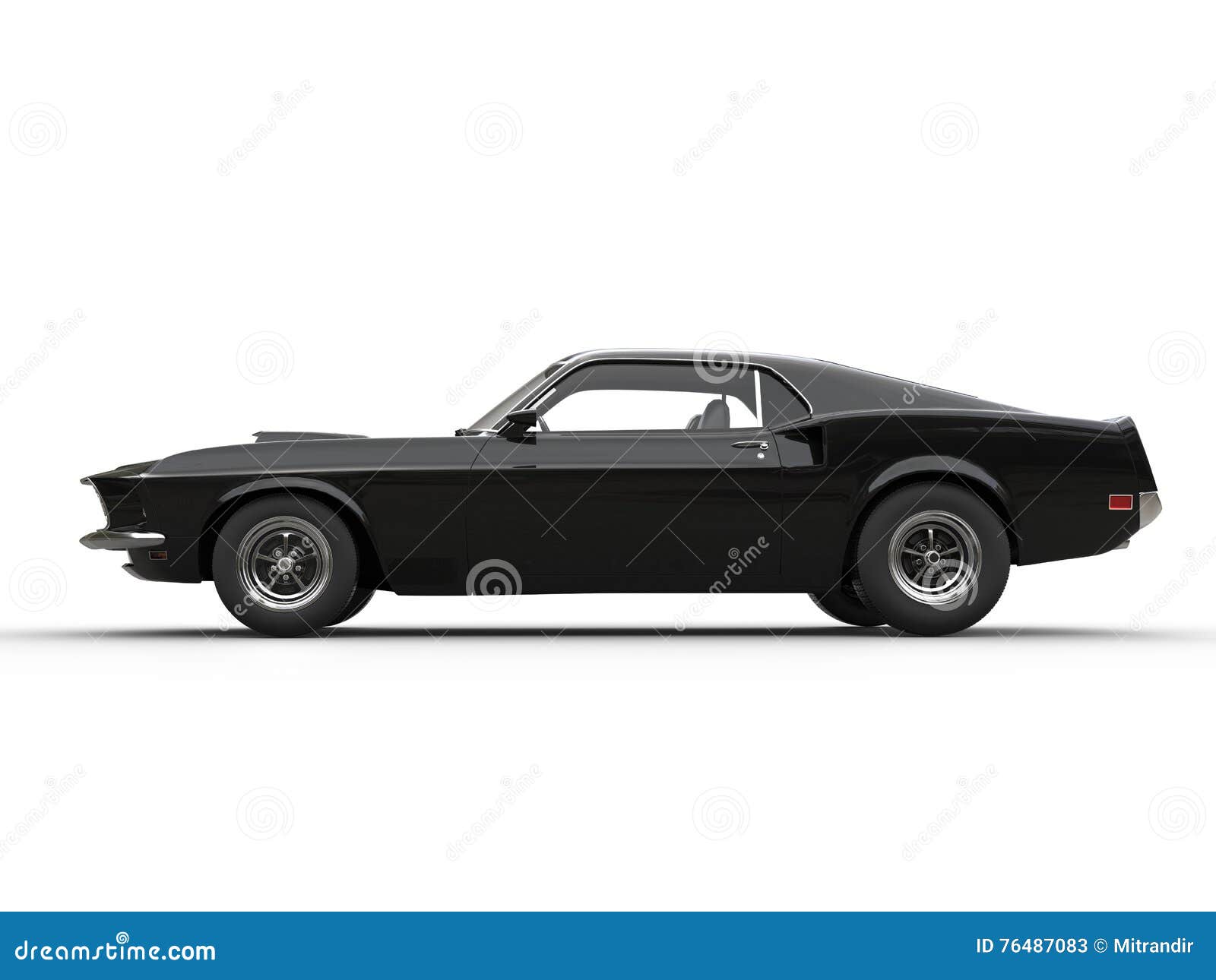 Awesome Black Muscle Car - Side View Stock Illustration - Illustration ...