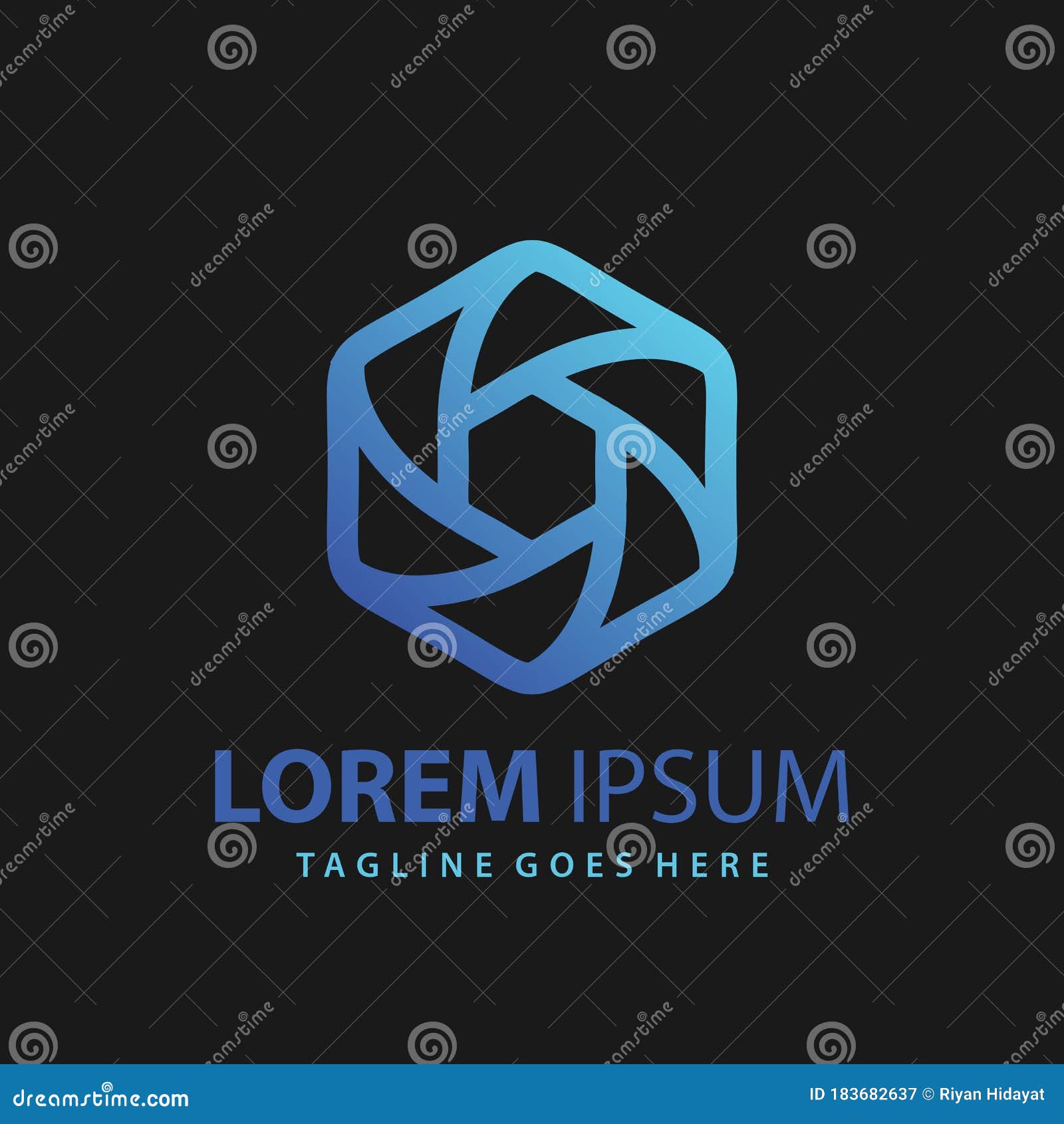 Awesome Blue Hexagon Logo Design Template Premium Vector Stock Vector ...
