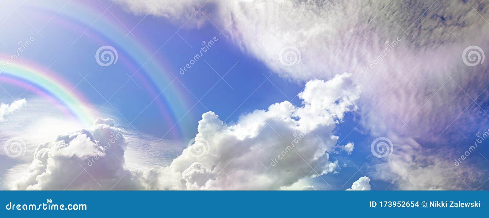 Beautiful Double Rainbow Cloudscape Background Stock Photo - Image of ...