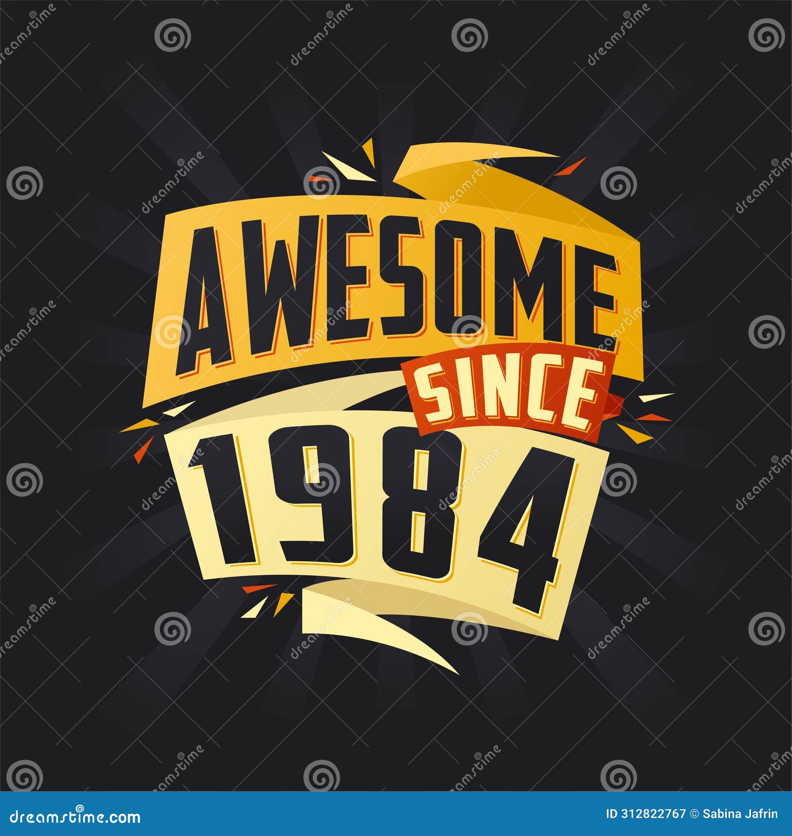 1984 Birthday Of Legend, Living Legend Since 1984 Cartoon Vector ...