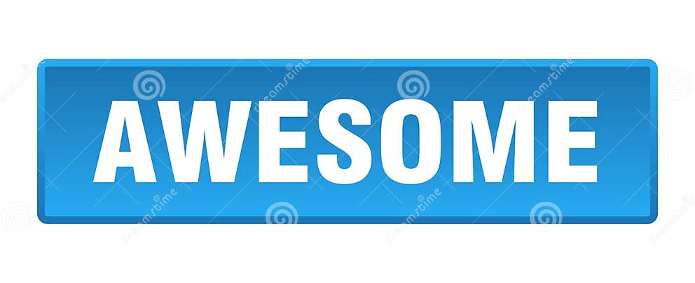 Awesome Button. Awesome Square Isolated Push Button Stock Vector ...