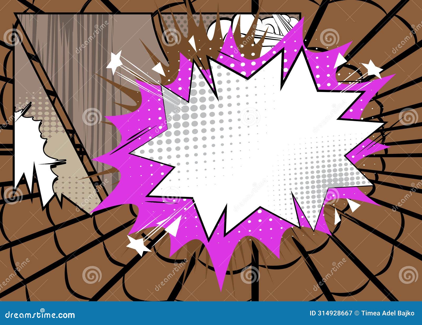 Awesome Cartoon Abstract Background, Comic Book Backdrop. Retro Vector ...