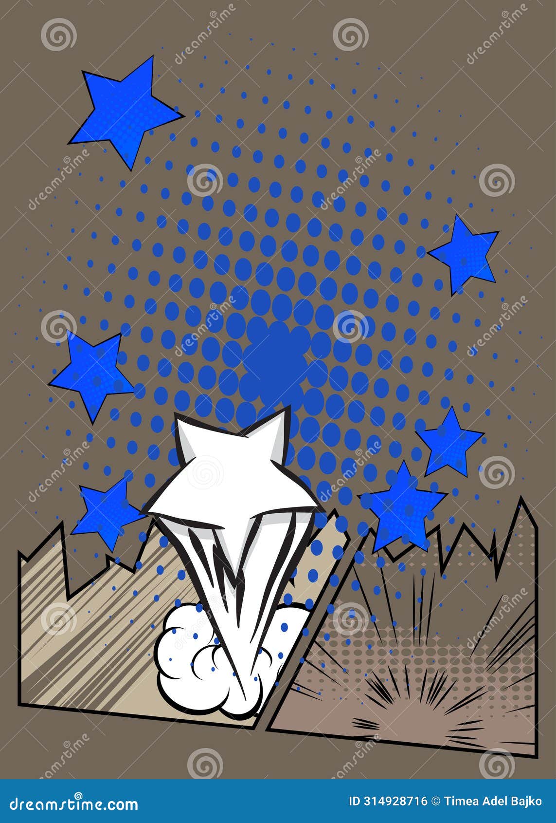 Awesome Cartoon Abstract Background, Comic Book Backdrop. Retro Vector ...