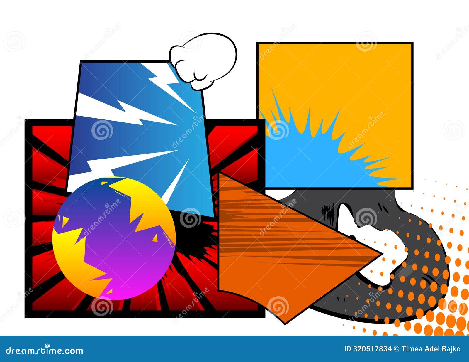 Awesome Cartoon Abstract Background, Comic Book Page Layout Backdrop ...