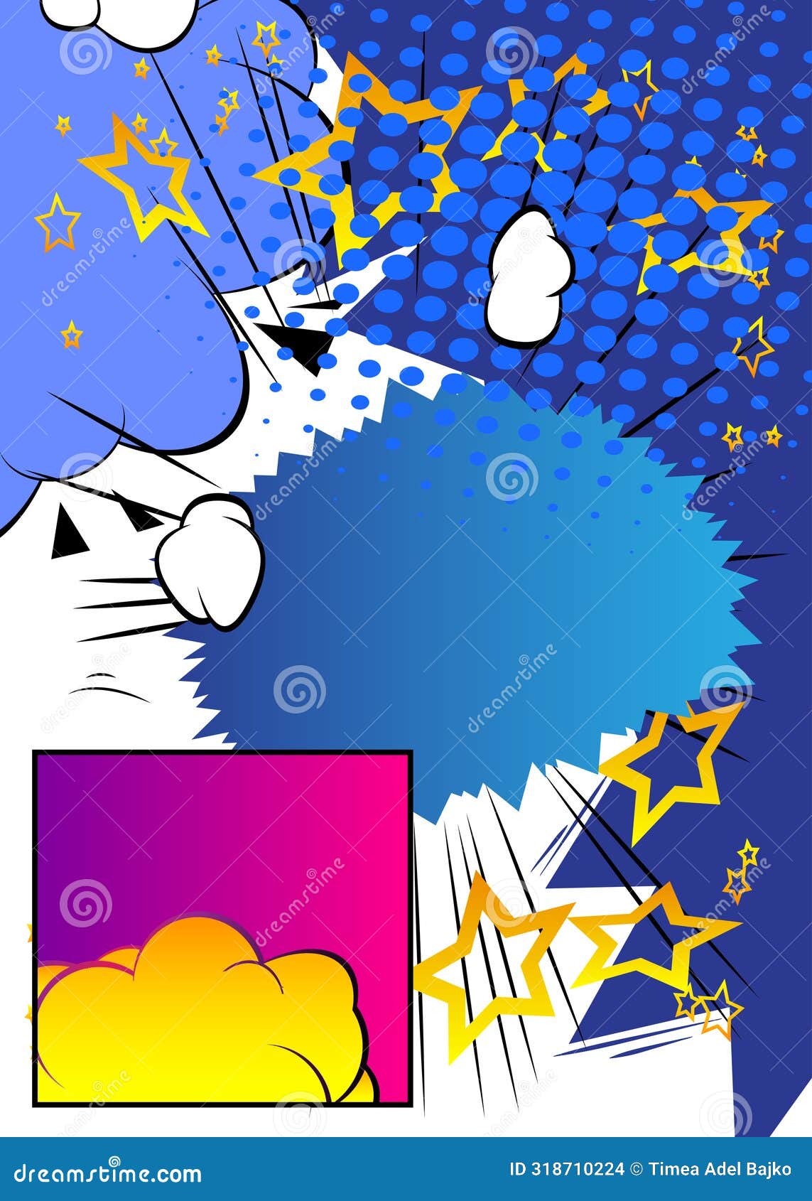 Awesome Cartoon Background, Comic Book Abstract Page Layout Backdrop ...
