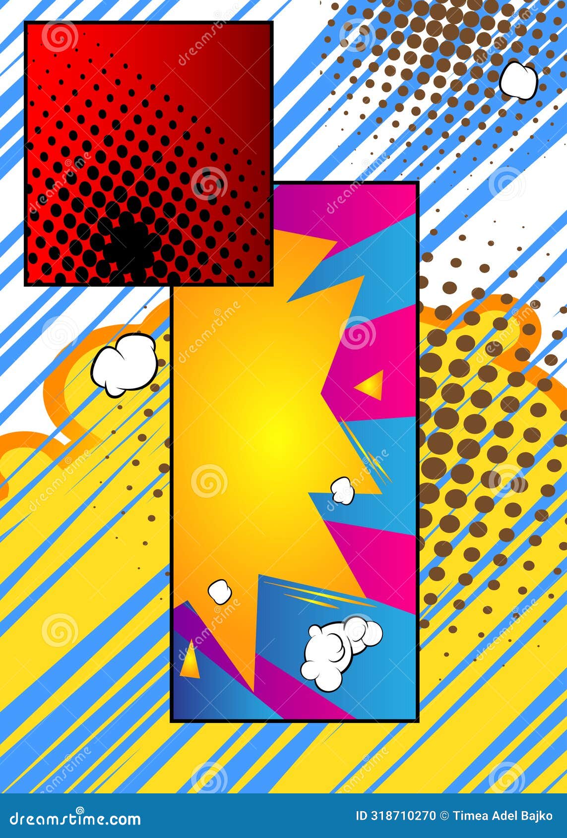 Awesome Cartoon Background, Comic Book Abstract Page Layout Backdrop ...