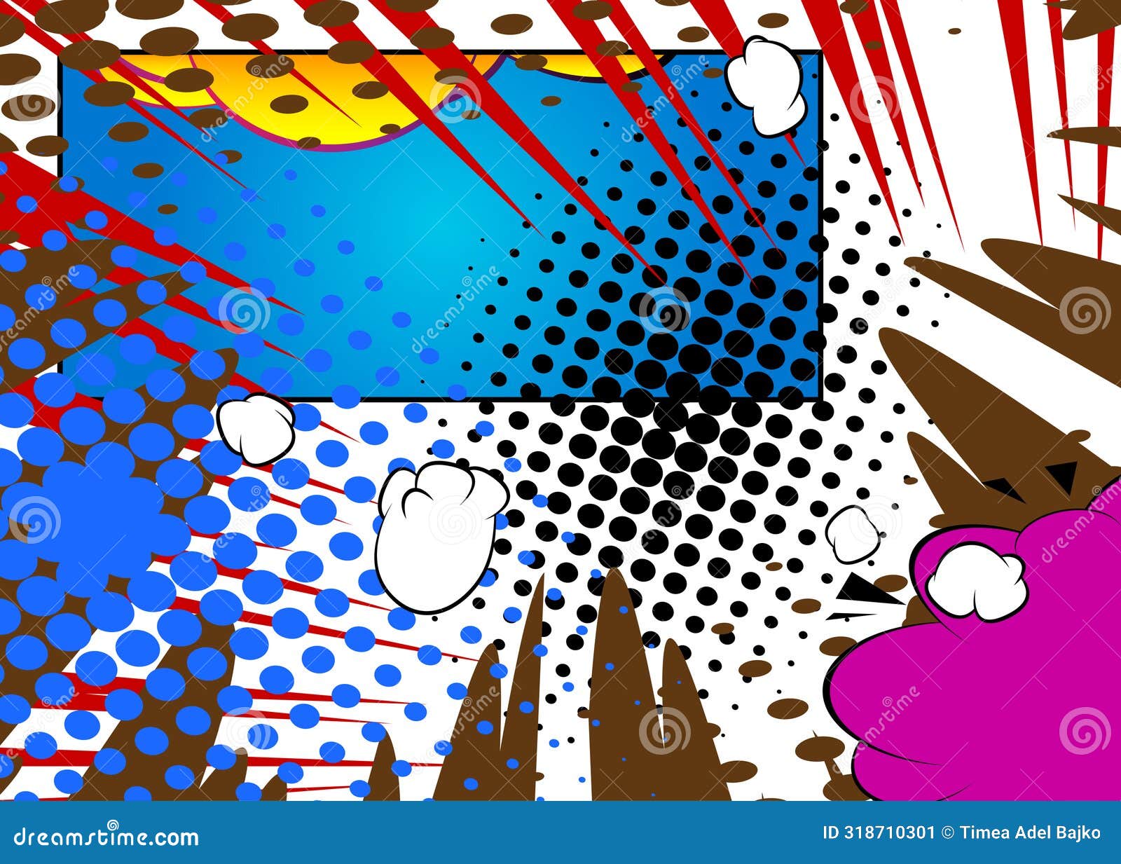 Awesome Cartoon Background, Comic Book Abstract Page Layout Backdrop ...