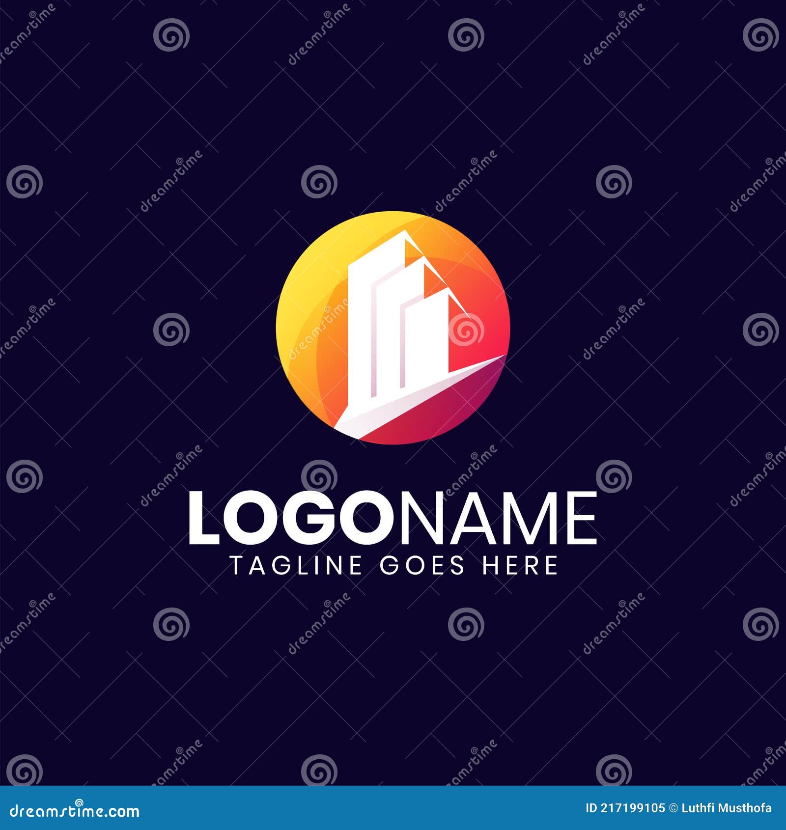 Awesome Circle Building Logo Design Stock Vector - Illustration of real ...