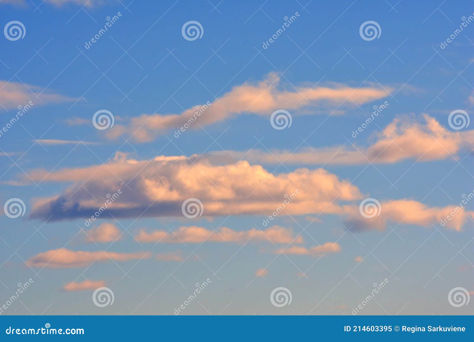 Awesome Clouds Background.Clear Deep Blue Sky with Fluffy Colorful ...