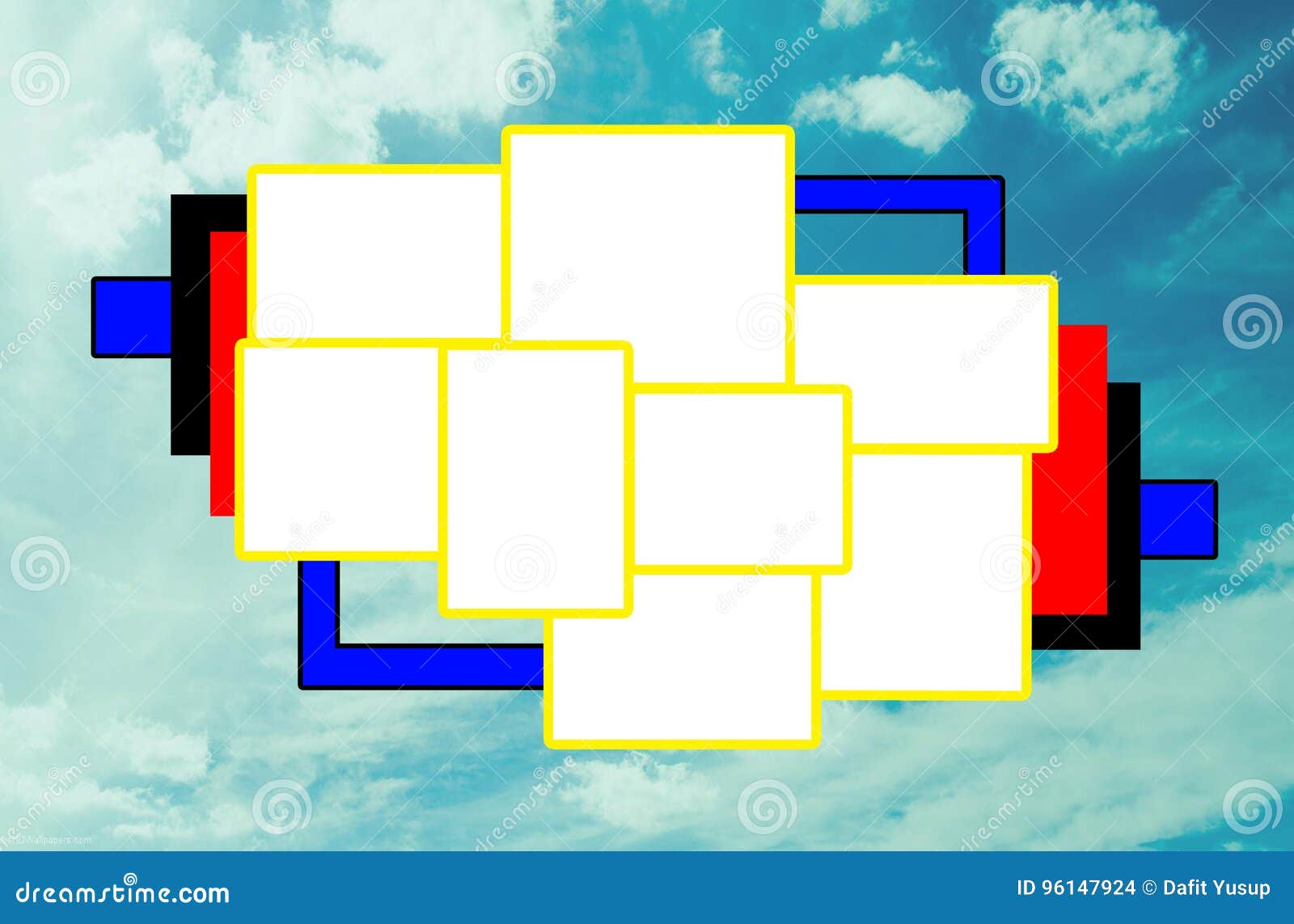 Awesome Collage Mockup Bingkai Kolase Stock Illustration - Illustration ...