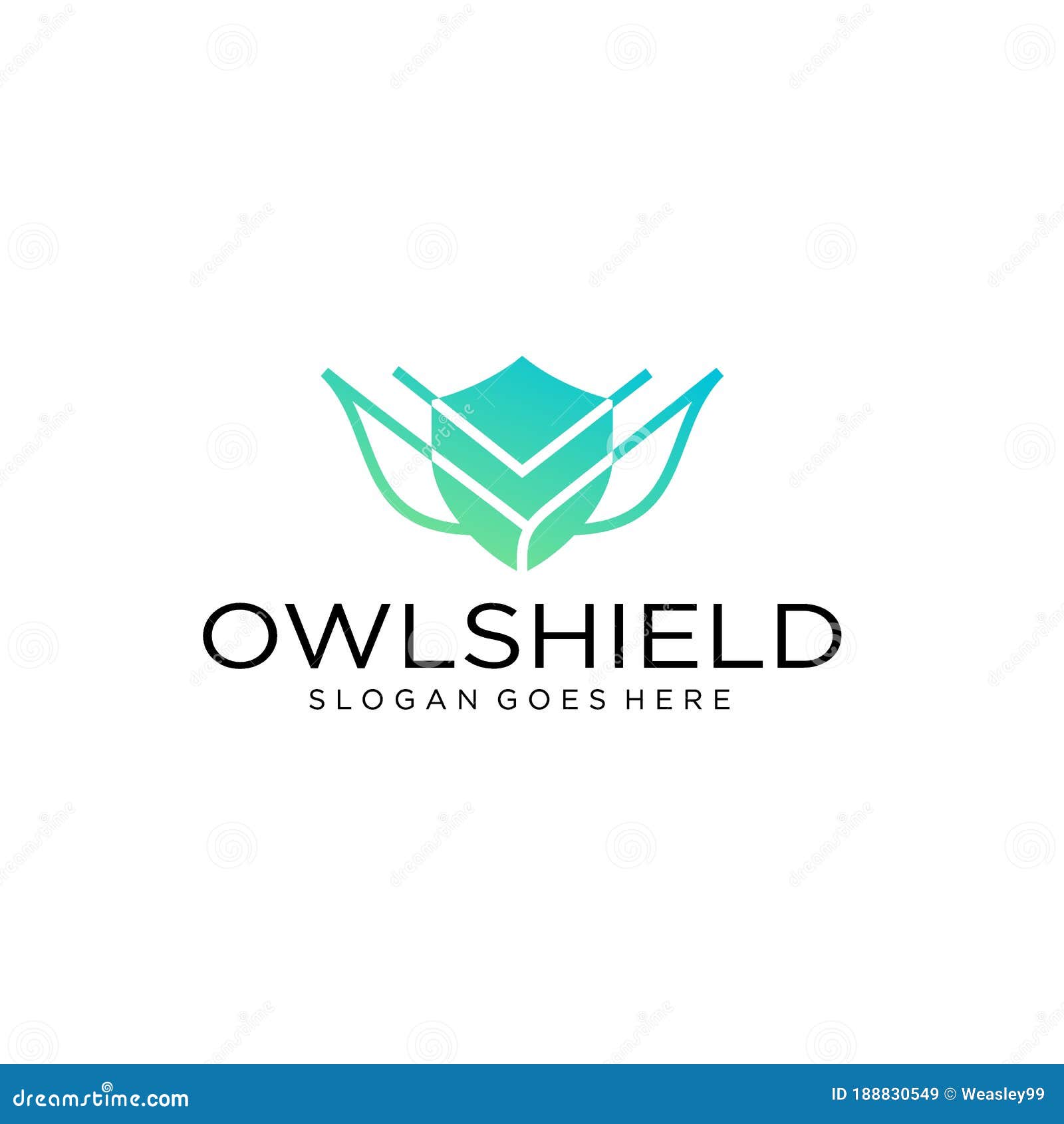 Owl with a Shield Body Logo Design Inspiration Stock Vector ...