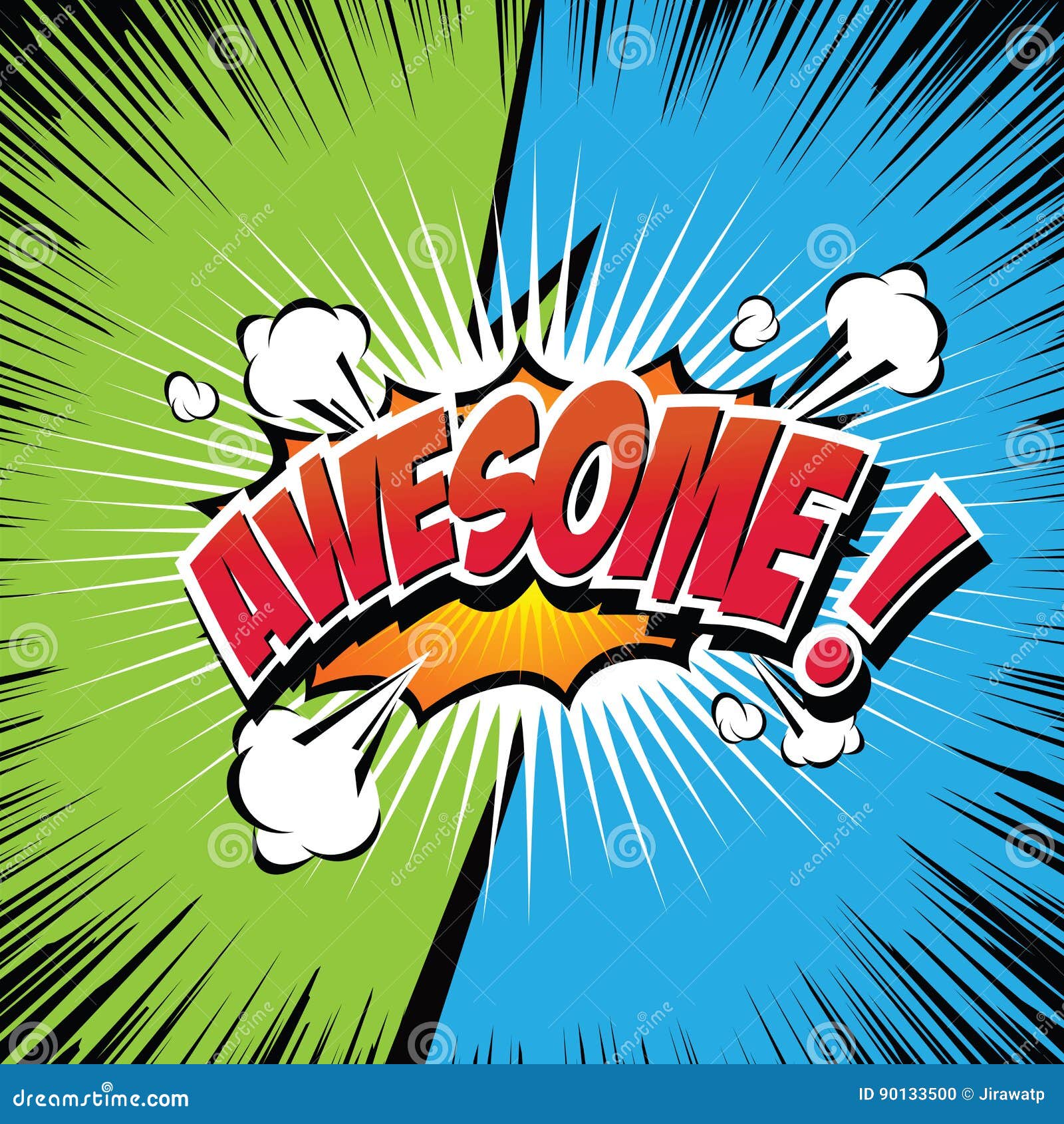 Awesome! stock vector. Illustration of background, shape - 90133500