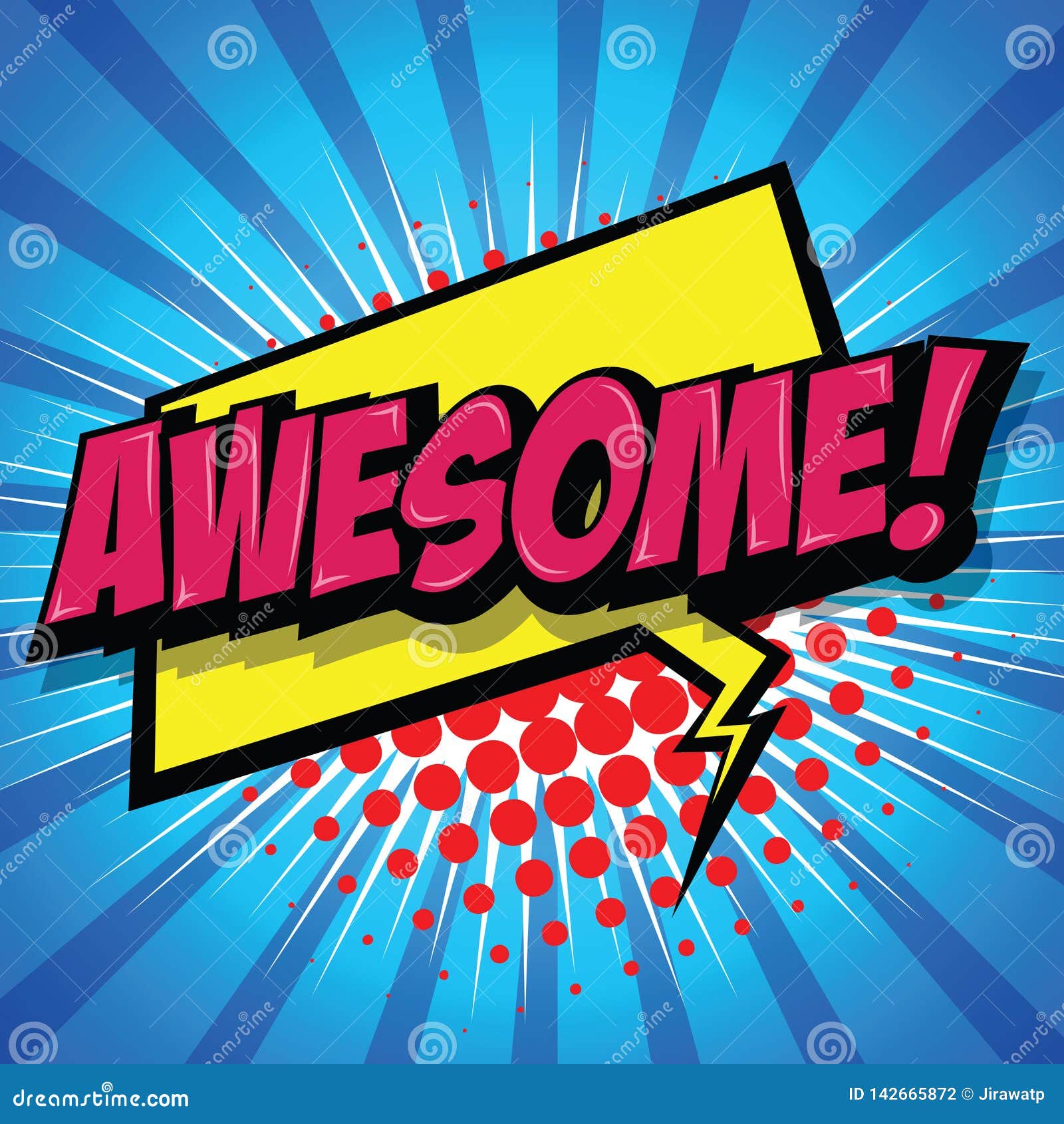 Awesome! Comic Speech Bubble. Vector Eps 10. Stock Vector ...