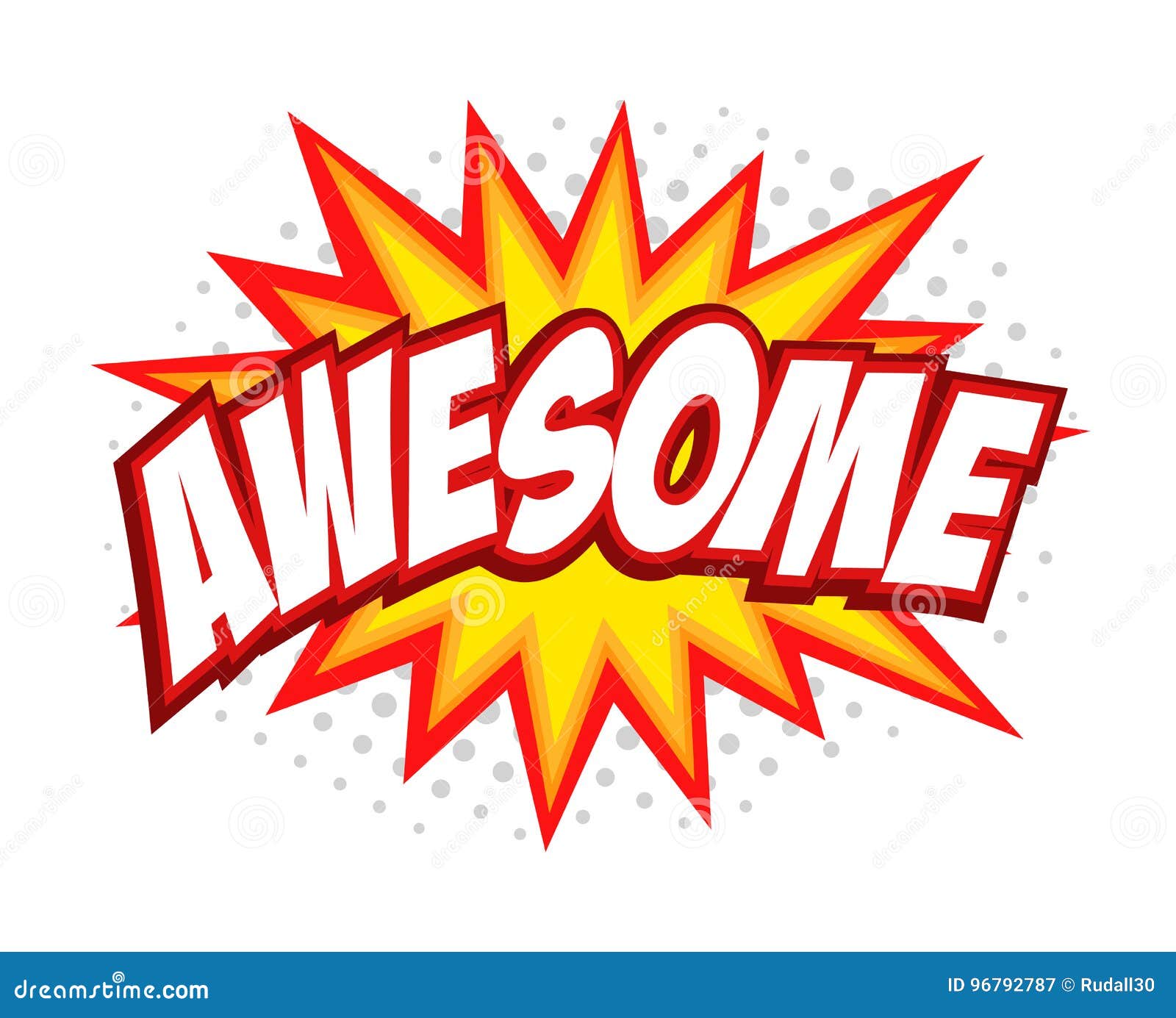 Awesome Comic Splash Bubble Text Stock Vector - Illustration of ...