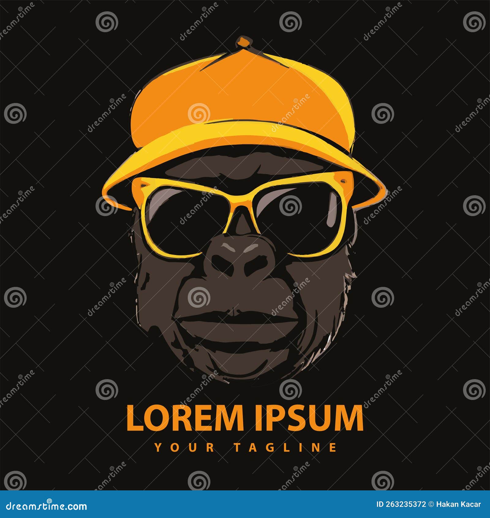 Awesome Cool Gorilla Logo Design Stock Vector - Illustration of drawing ...