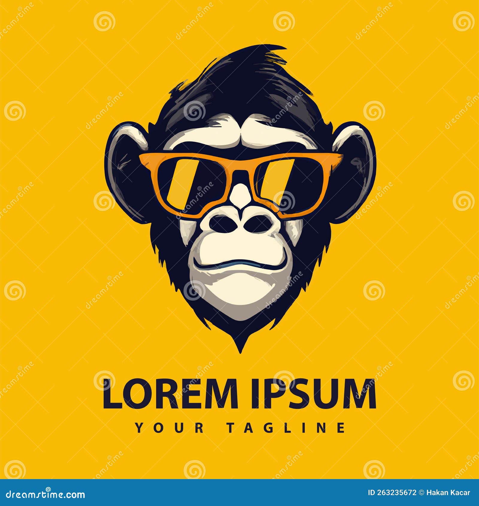 Awesome Cool Monkey Logo Design Stock Vector - Illustration of symbol ...
