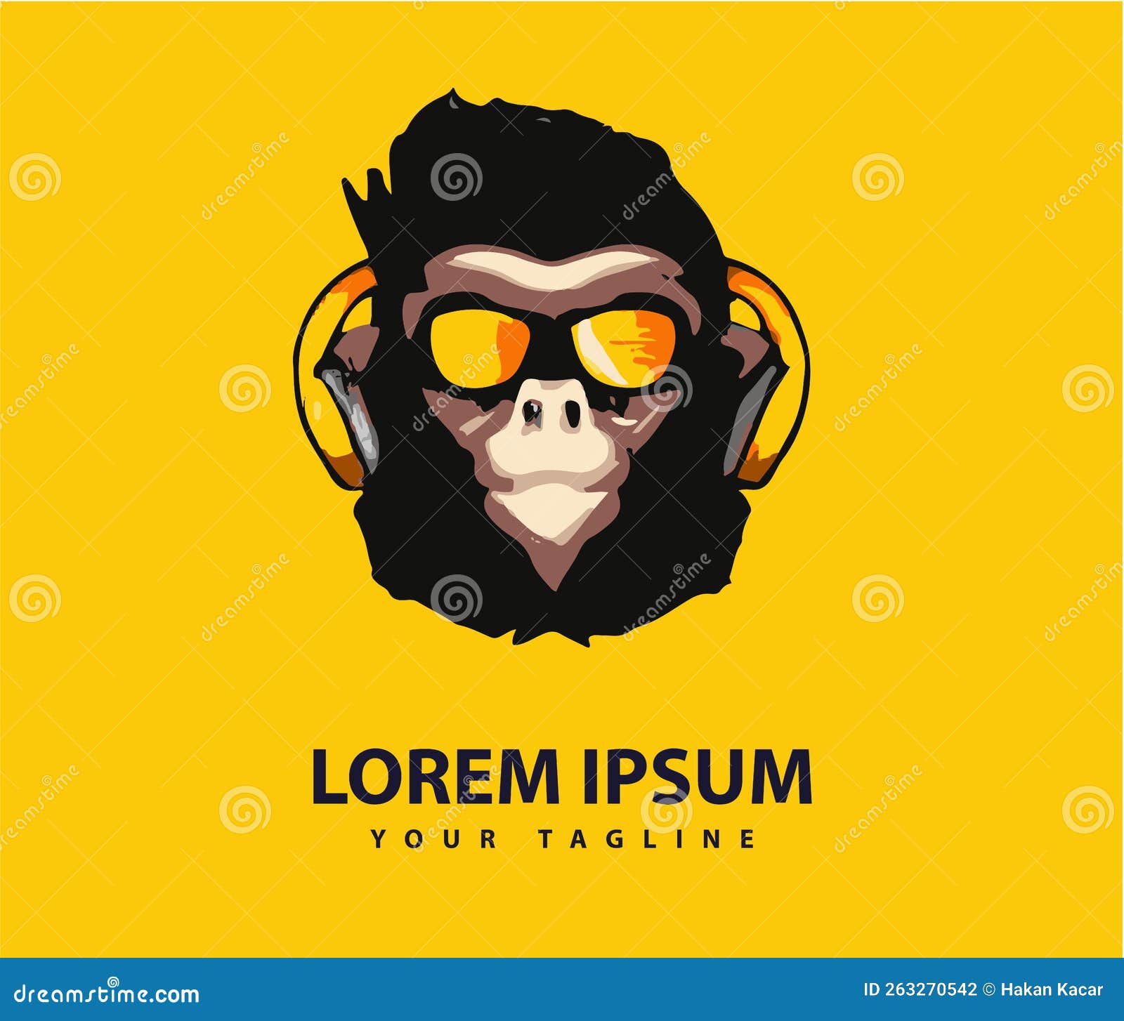 Awesome Cool Monkey Logo Design Stock Vector - Illustration of face ...