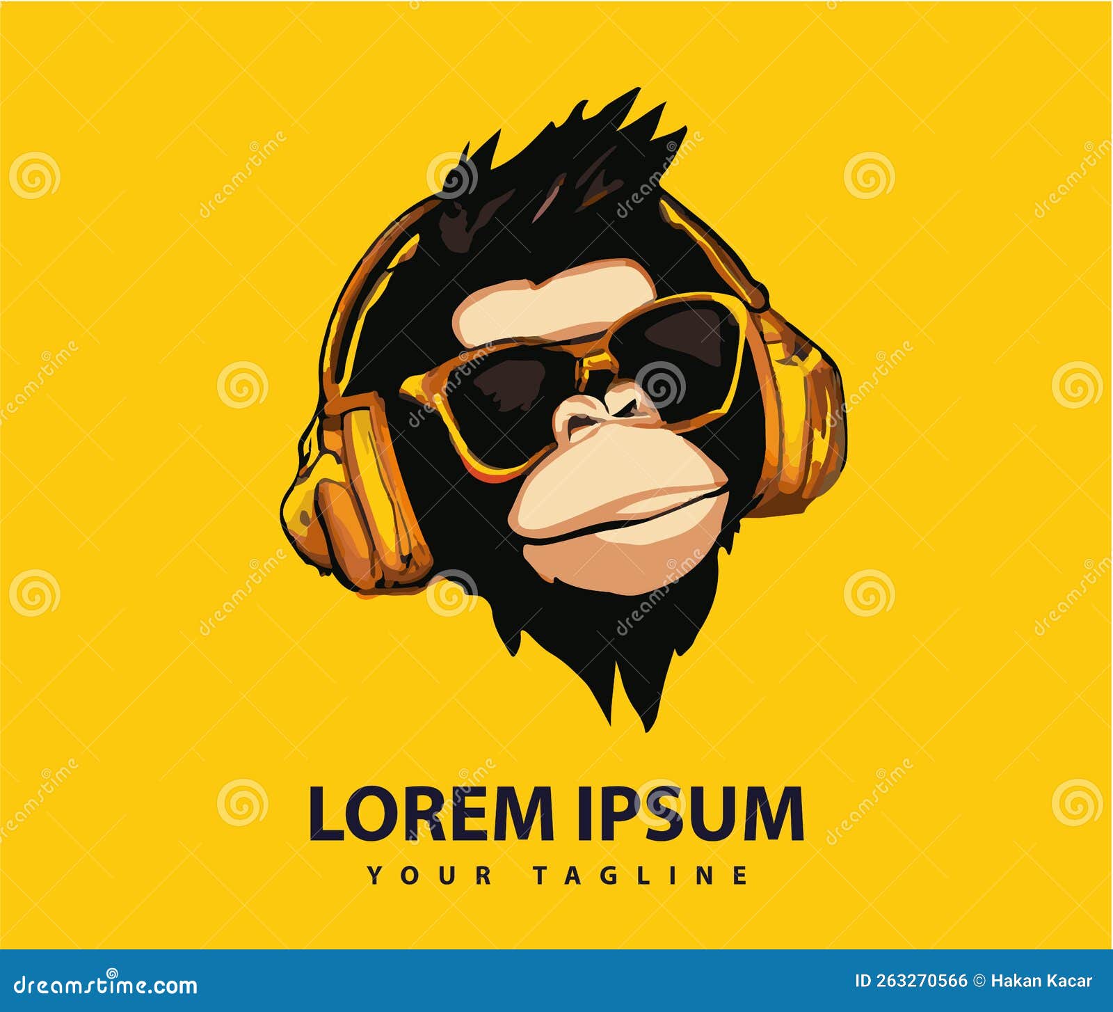 Awesome Cool Monkey Logo Design Stock Vector - Illustration of jungle ...