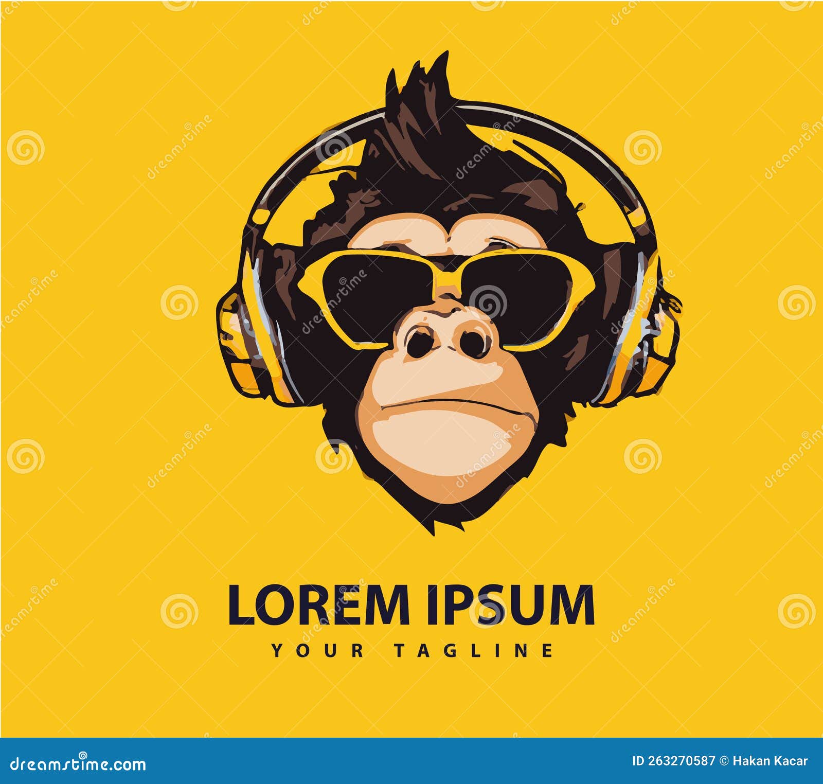 Awesome Cool Monkey Logo Design Stock Vector - Illustration of isolated ...
