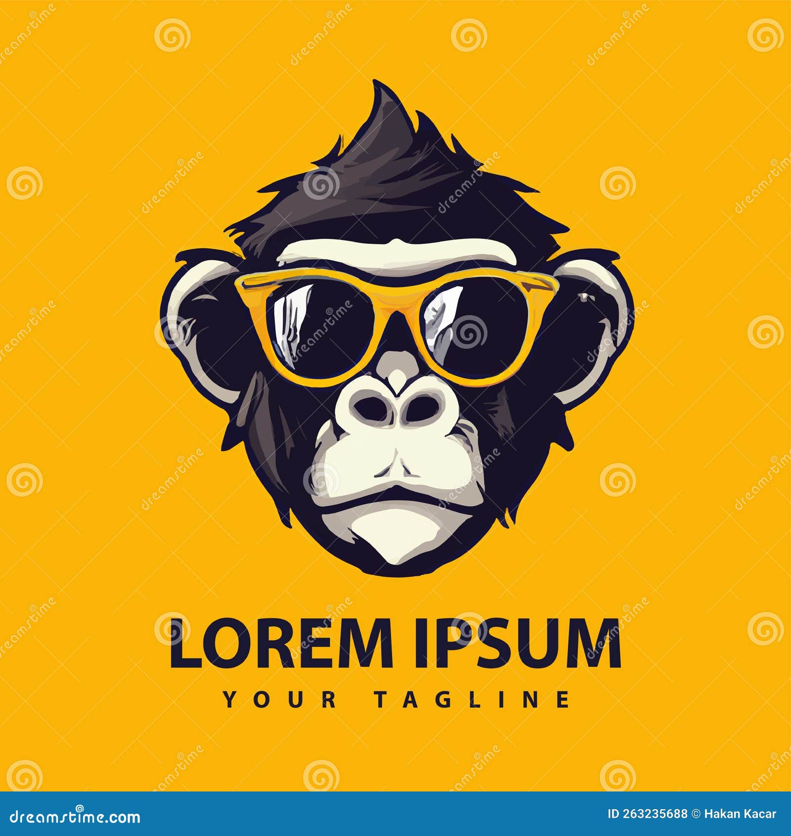 Awesome Cool Monkey Logo Design Stock Vector - Illustration of vector ...