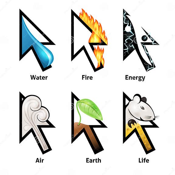 Awesome Cursor Set with Elements of Life Stock Vector - Illustration of ... Awesome Cursor Set with Elements of Life Stock Vector - Illustration of ...