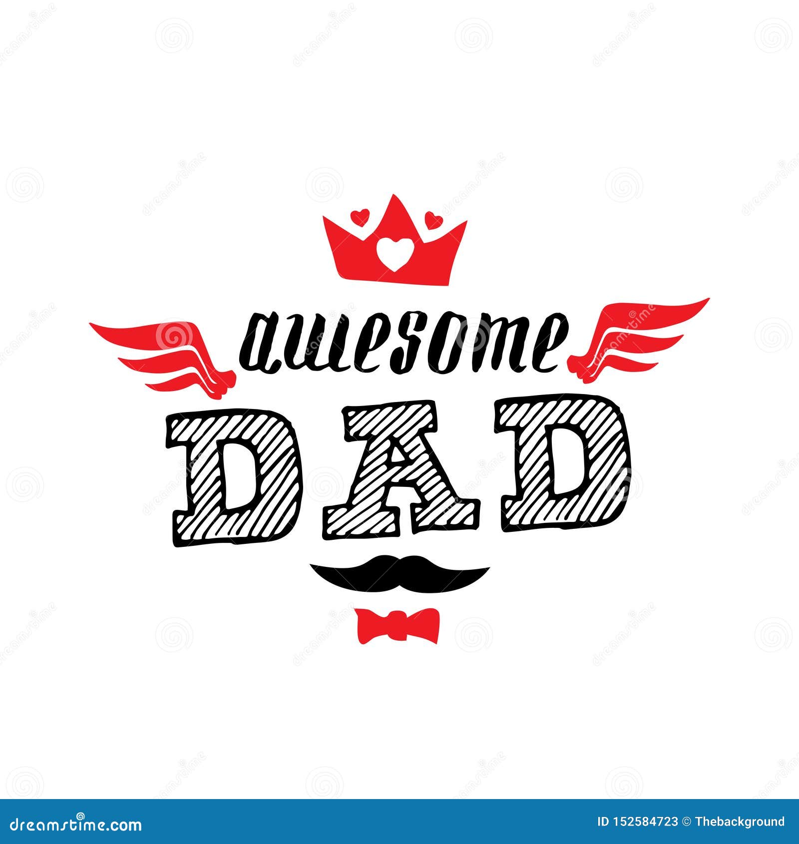 Awesome Dad. Print for T-shirt with Lettering Stock Vector ...
