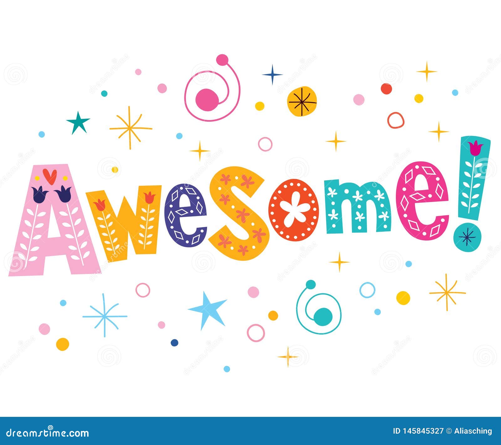 Awesome Decorative Lettering Stock Vector - Illustration of delighted ...