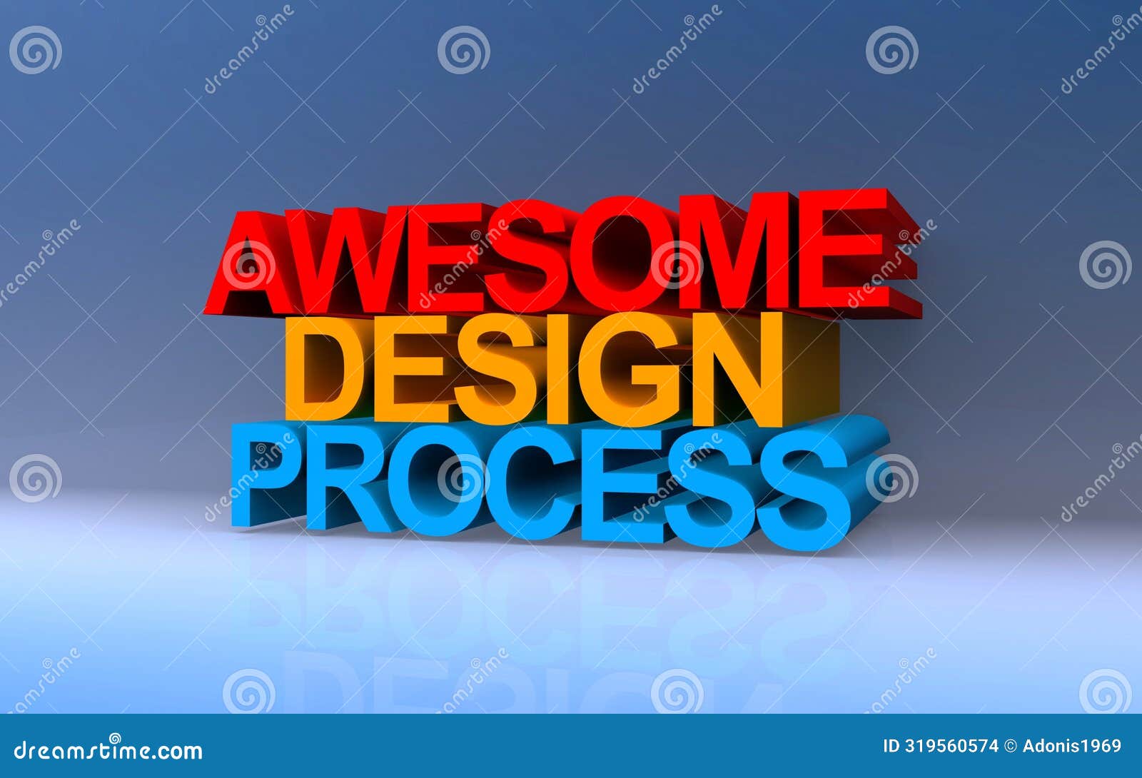 Awesome Design Process on Blue Stock Illustration - Illustration of ...