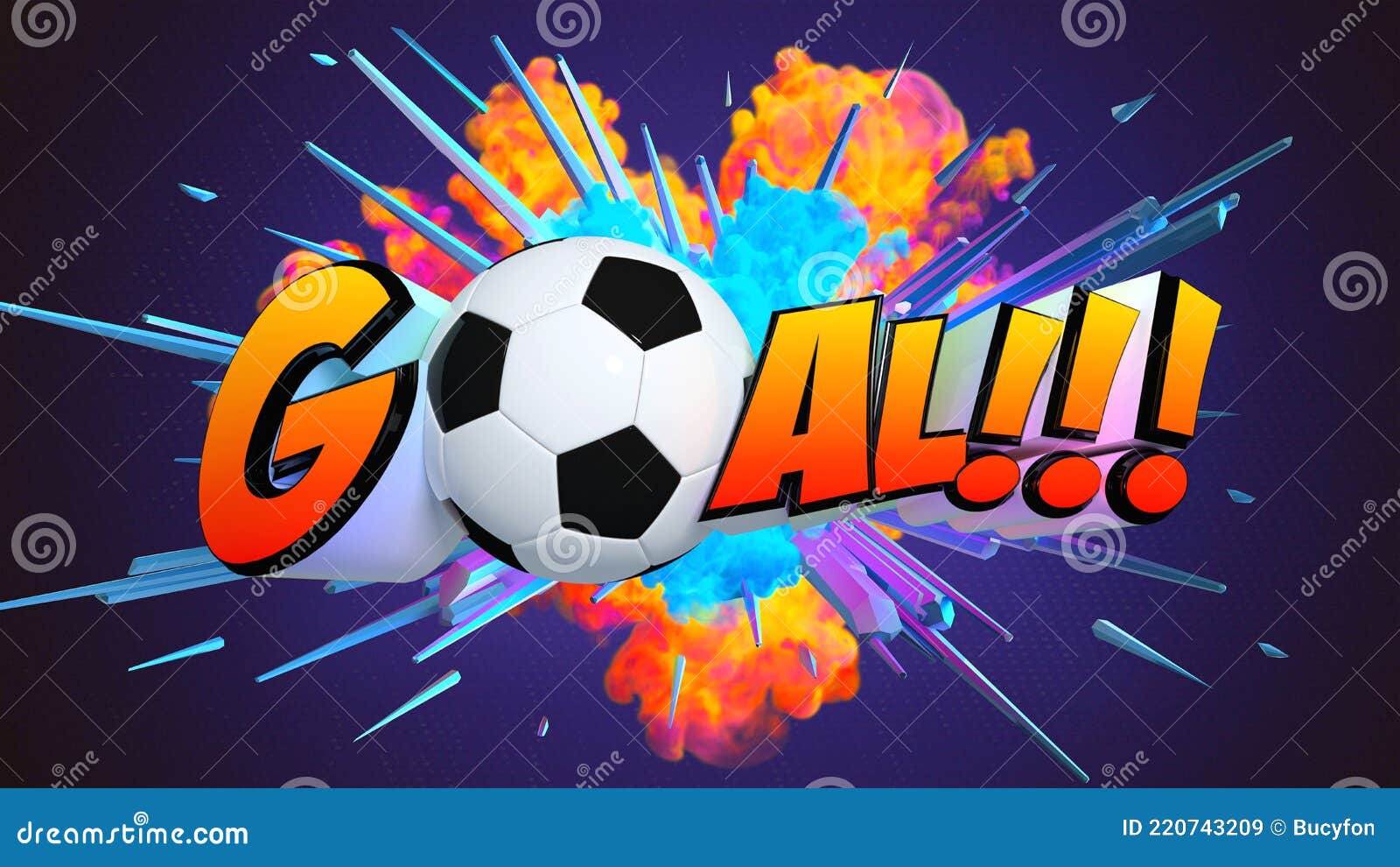 Awesome Exploding Goal Word With Soccer Ball Stock Photography ...