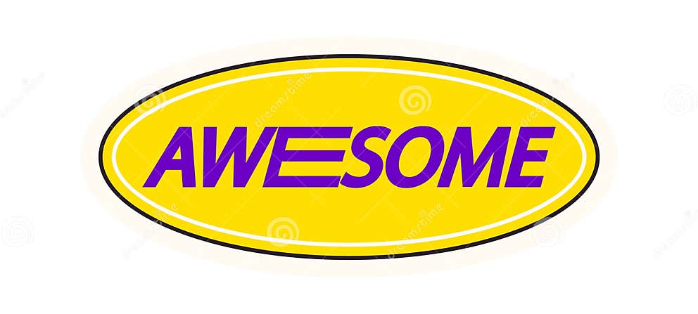 Awesome Expression Pop Art Sticker Stock Illustration - Illustration of ...