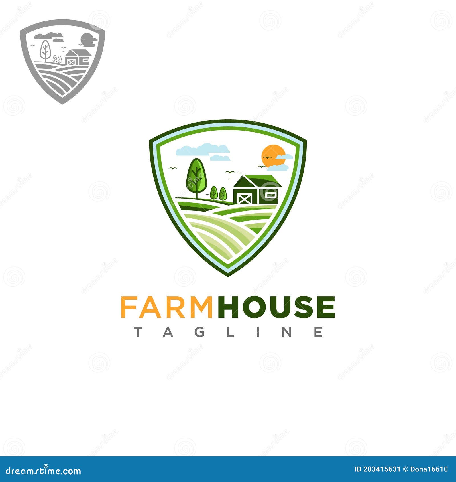 Farm house stock vector. Illustration of leaf, badge - 203415631