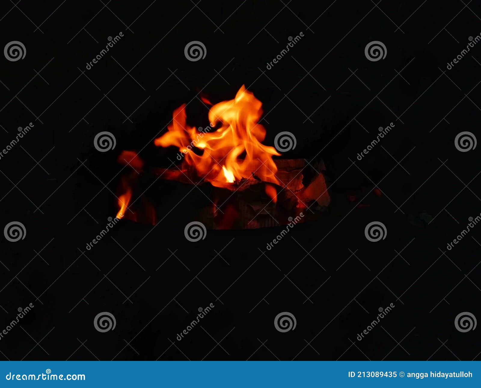 Awesome fire in the dark stock image. Image of burn - 213089435
