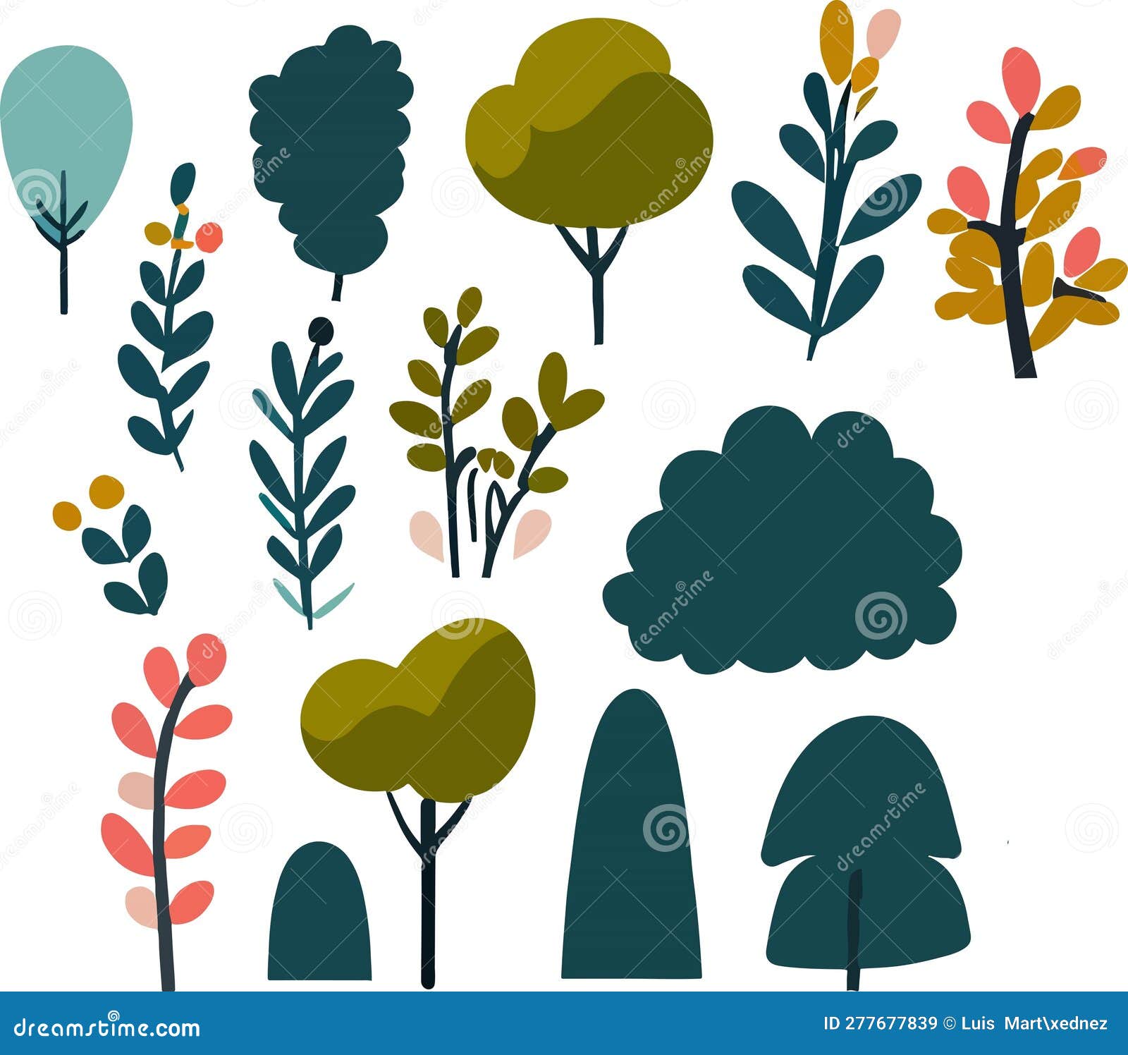 Awesome Flat Shrub Forest Frame Floral Vector Stock Vector ...