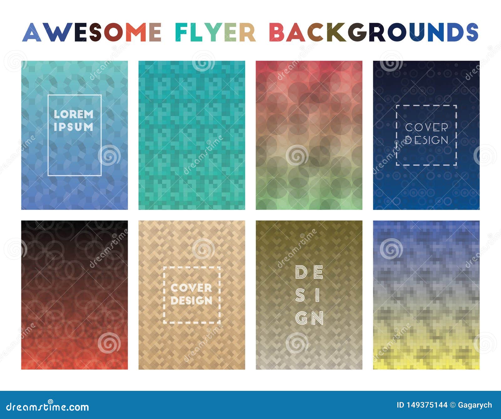 Awesome Flyer Backgrounds. stock vector. Illustration of gradient ...